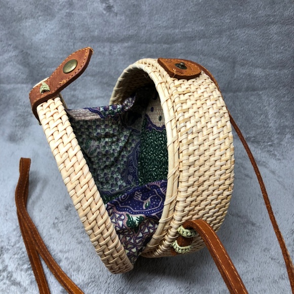 Bags | Authentic Bali Round Rattan Bag Natural Finish 8 | Poshmark